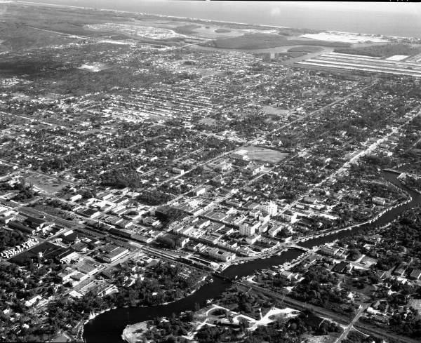 Florida Memory • Aerial view looking over the city of Fort Lauderdale ...