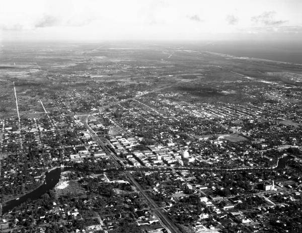 Florida Memory • Aerial view looking over the city of Fort Lauderdale ...