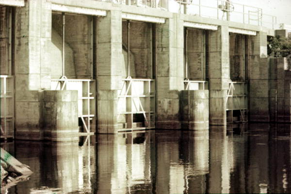 Florida Memory • Close up of an unidentified Everglades dam - Miami ...