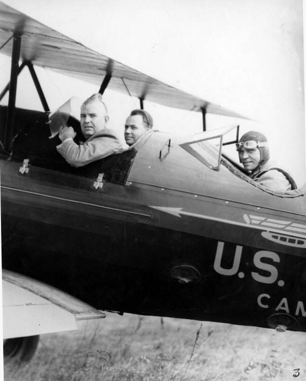 Florida Memory • Governor Doyle Carlton, center, in a plane at the ...