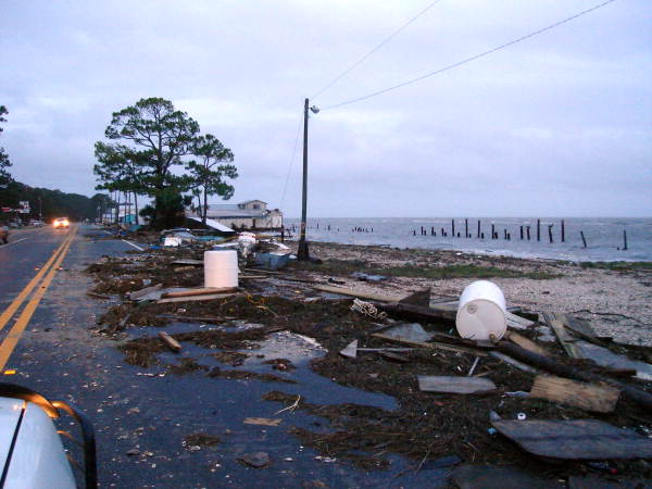 Florida Memory • Hurricane Dennis debris along U.S. 98 in Franklin ...