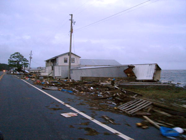 Florida Memory • Hurricane Dennis debris along U.S. 98 in Franklin ...