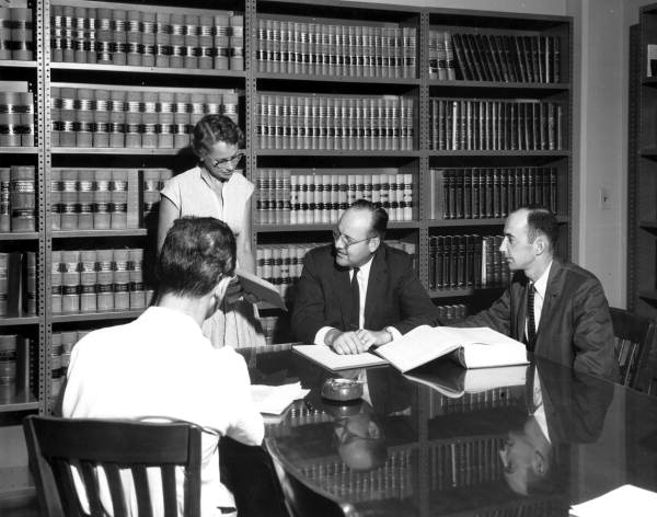 Florida Memory • Discussion at the Florida Legislative Reference Bureau ...