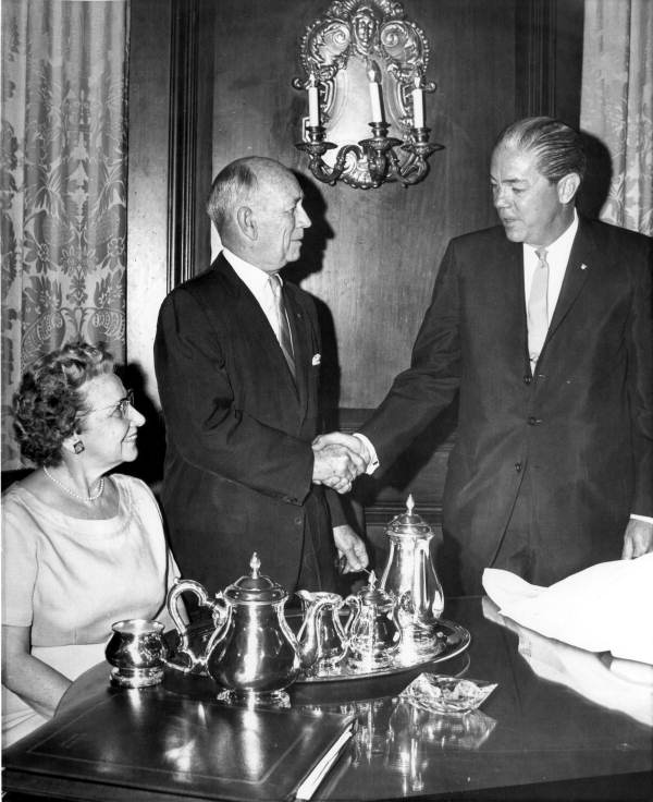 Florida Memory • Governor Burns saying farewell to retiring Comptroller ...