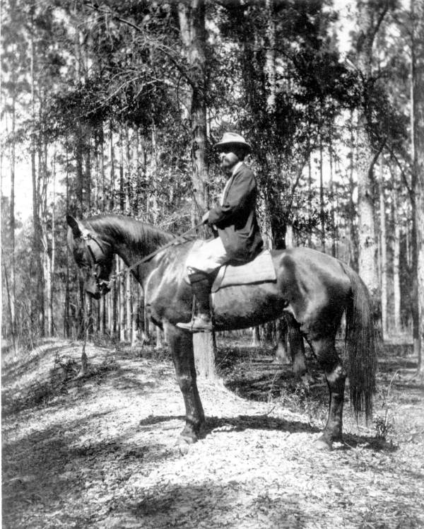 Florida Memory • Nathaniel Brewer on his horse - Newport, Florida