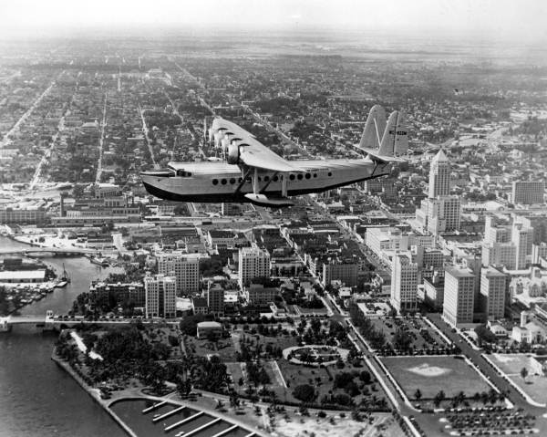 Florida Memory • Sikorsky S-42 plane over Miami