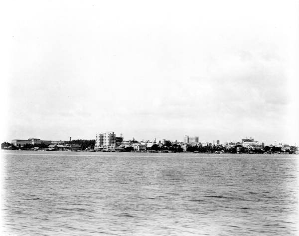 Florida Memory • View of the bayfront skyline from the water - Miami ...