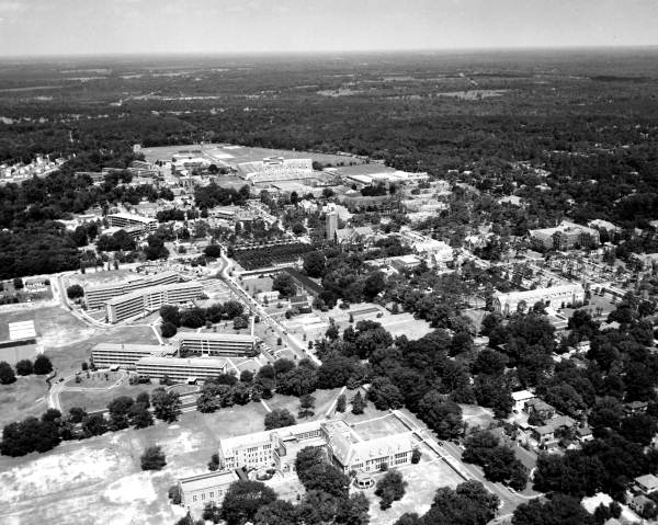 Florida Memory • Aerial view of the University of Florida looking west ...