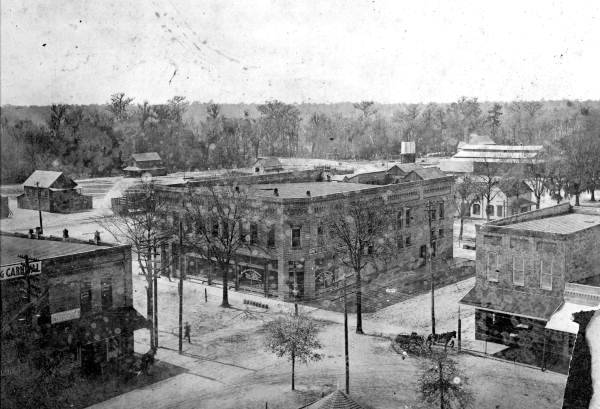 Florida Memory • Bird's eye view looking southwest over street ...