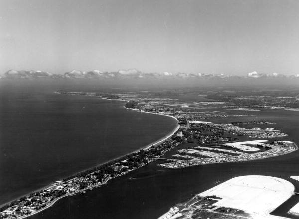 Florida Memory • Aerial view looking over part of the constructed ...
