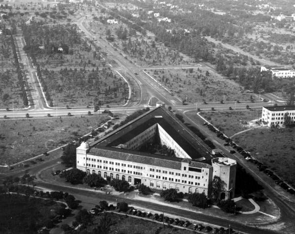 Florida Memory • Aerial view of the Anastasia Building at University of ...