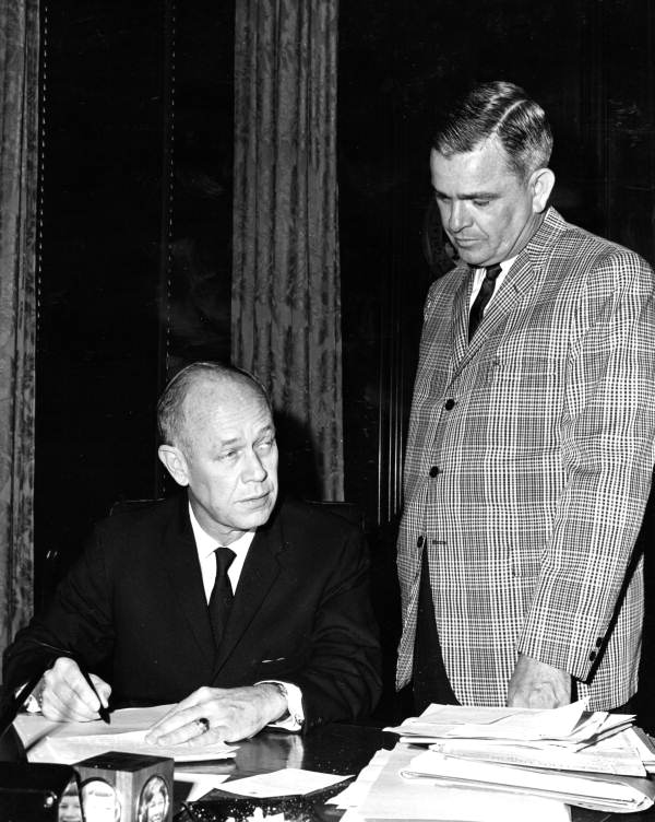 Florida Memory • Senator Bernard Parrish of Titusville standing with ...