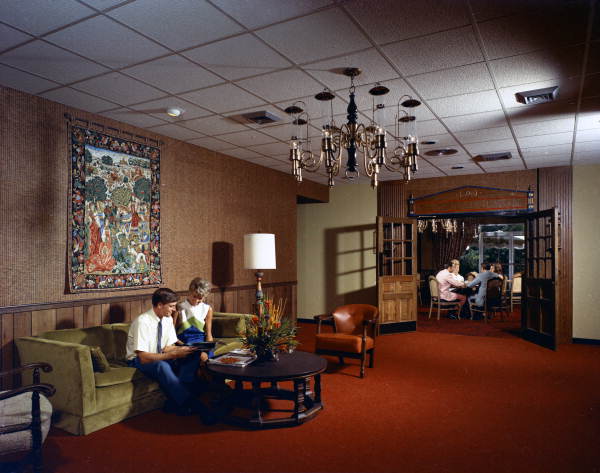 Florida Memory • Interior view showing the Quality Motel lobby ...