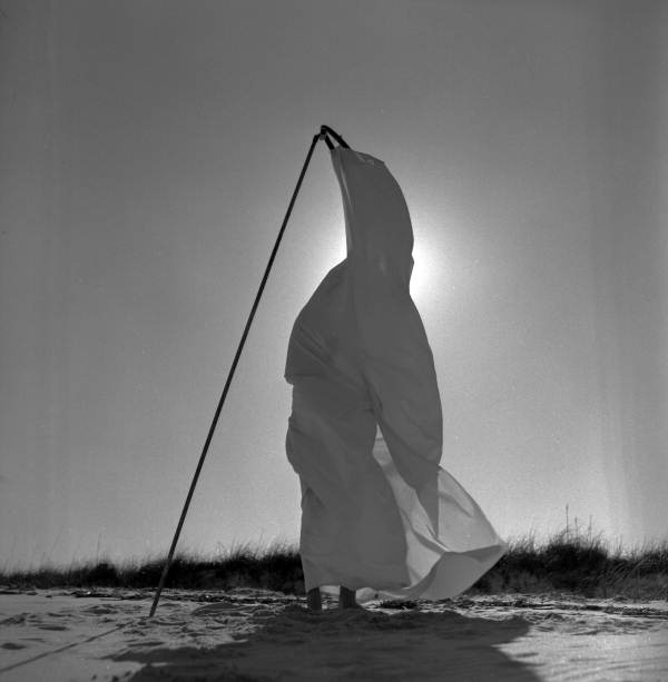 Florida Memory • Swimwear model in a cloth changing "room" at the ...