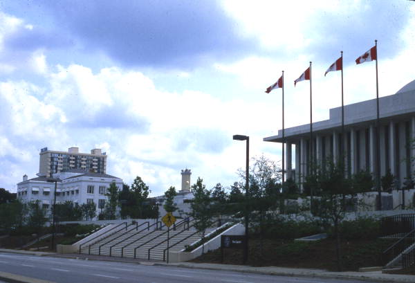 Florida Memory • View showing 4 Canadian flags flying at the Florida ...