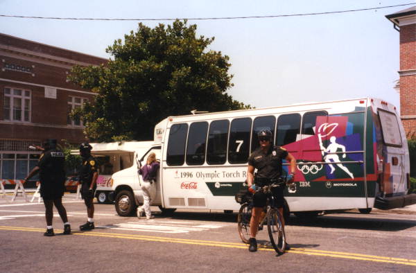 Florida Memory • Bus and police on Adams St. at the corner of College ...