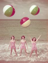 Florida Memory • Women modeling bathing suits at the beach.