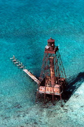 Florida Memory • Aerial view of Sand Key Lighthouse - Key West, Florida..