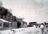 Florida Memory • House, just north of First Street, on fire - Key West ...