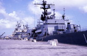 Florida Memory • Close-up view of the USS Koelsch (FF-1049) at the ...