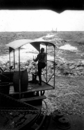 Florida Memory • Dredge operator at work in the Everglades.