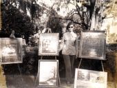 Florida Memory • Dorothy Boynton displaying her artwork at the ...