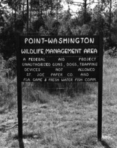 Florida Memory • Close up of Point-Washington Wildlife Management Area sign
